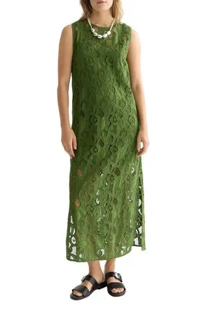 Scotch & Soda Paisley Embroidery Cotton Maxi Dress - Garden Green