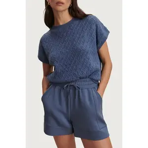 Varley Manae Textured Pointelle Cotton Blend Sweater