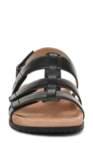 Vionic Leather Fisherman Slingback Sandals - Black
