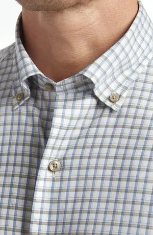 David Donahue Check Cotton Twill Button-down Shirt