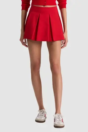 Alice + Olivia Emilie Mini Skirt - Red