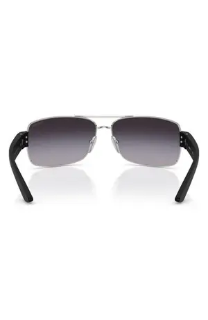 Prada 65mm Shield Sunglasses - Silver/grey Gradient
