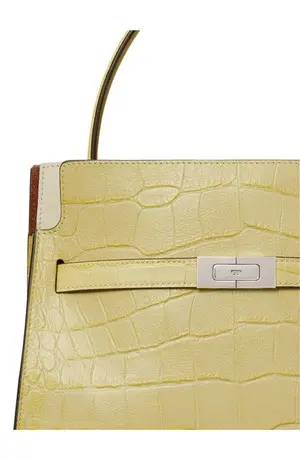 Tory Burch Lee Radziwill Croc Embossed Leather Tote
