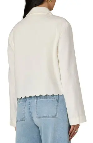 Wit & Wisdom Scallop Detail Cotton Crop Jacket
