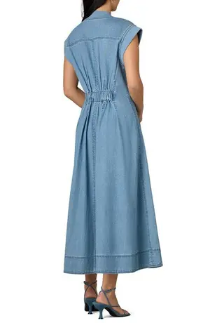 Wit & Wisdom Pleated Denim Maxi Dress