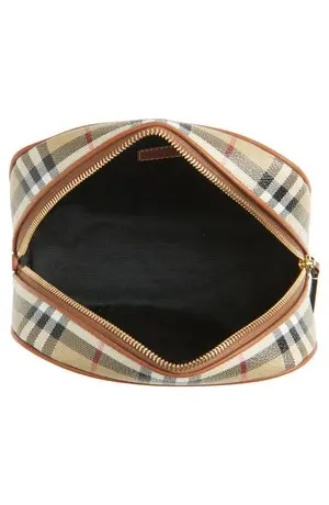 Burberry Medium Check Coated Canvas Cosmetics Pouch - Archive Beige