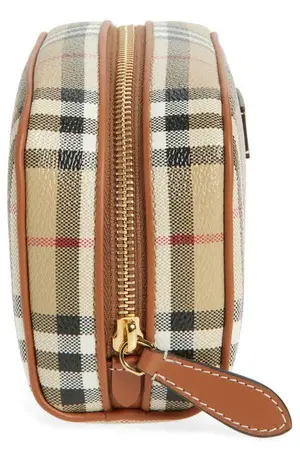 Burberry Medium Check Coated Canvas Cosmetics Pouch - Archive Beige