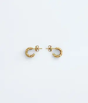 BOTTEGA  VENETA Intreccio Small Earrings - Yellow Gold