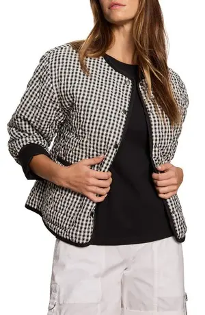 Sanctuary Gingham Quilted Cotton Blend Jacket