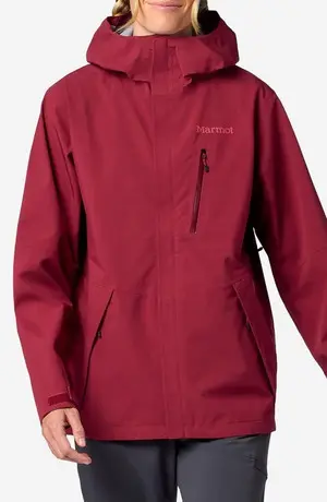 MARMOT Waterproof Hooded Jacket - Cosmos Red