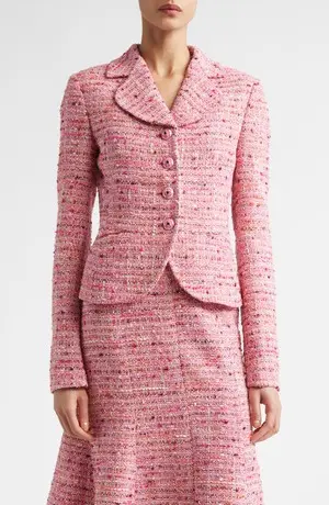 St. John Provence Tweed Jacket - Peony/deep Coral Multi