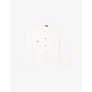 The Kooples Collared Button-down Wool And Cotton-blend Cardigan - Light Beige