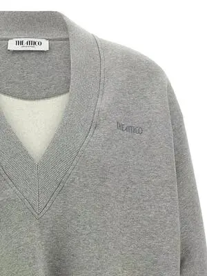 Attico Logo-embroidered V-neck Sweatshirt
