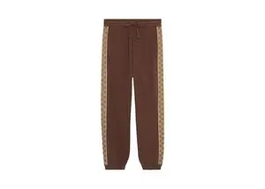 Gucci Monogram Panelled Cotton Jersey Sweatpants - Brown/beige