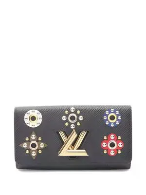 LOUIS VUITTON 2016 Mechanical Flowers Twist Chain Wallet - Black