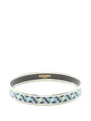 Hermès 10s Enamel Pm Cloisonne Enamel Bangle - Silver