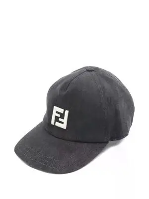 Fendi 2010s Fflogo Embroidery Denim Baseball Hat - Grey