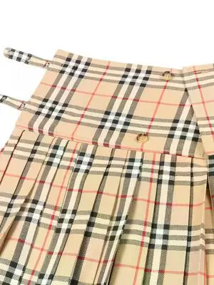 Burberry 2020s Checked Pleated Mini Skirt