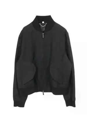 Burberry 2010s Zip-up Wool Jacket - Black