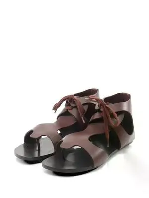 Hermès Garate Leather Thong Sandals - Brown