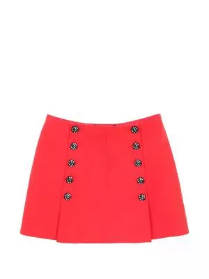 LOUIS VUITTON X Yayoi Kusama 2010s Technical Gabardine Mini Skirt - Red
