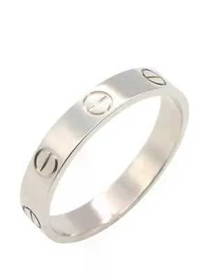 CARTIER 2010s 18k Mini Love Logo Ring - Silver