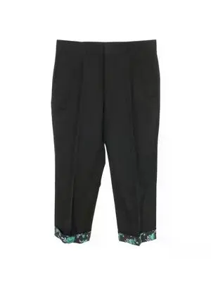 Dior 2010s Floral-cuffs Cotton Trousers