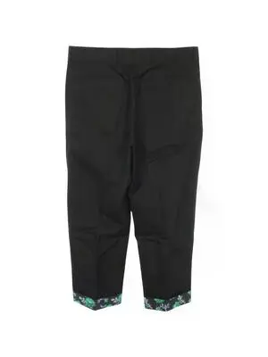 Dior 2010s Floral-cuffs Cotton Trousers