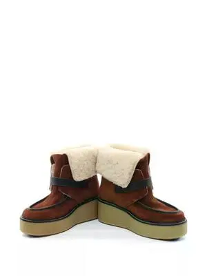 Hermès 2010s Hemisphere Shearling Buckle Boots