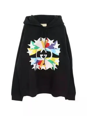 Gucci 2010s Interlocking G Star Hoodie - Black