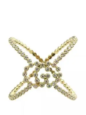 Gucci 2010s Diamond Criss-cross Ring
