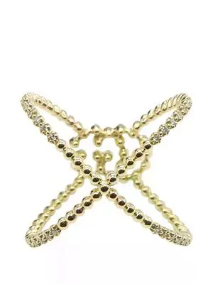 Gucci 2010s Diamond Criss-cross Ring