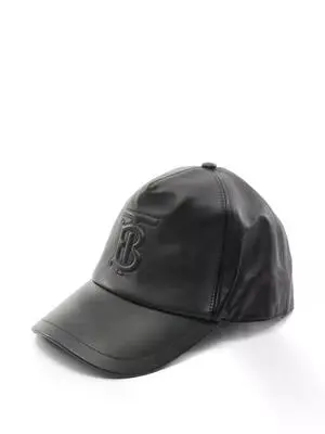 Burberry 2010s Tb Logo Leather Baseball Cap