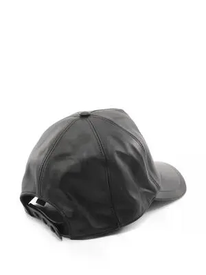 Burberry 2010s Tb Logo Leather Baseball Cap