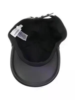 Burberry 2010s Tb Logo Leather Baseball Cap