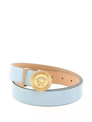 Versace 10s Medusa Leather Belt - Blue