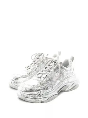 Balenciaga 2020s Triple S Leather Sneakers - Silver
