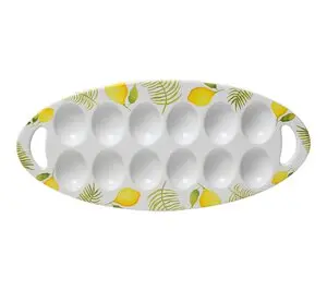 TEMP-TATIONS 12-count Egg Serving Tray With Handles - One-color