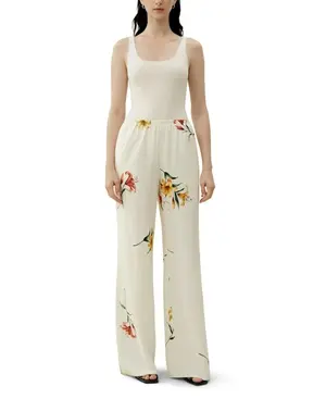 Lilysilk Lily Print Silk Pull-on Pant