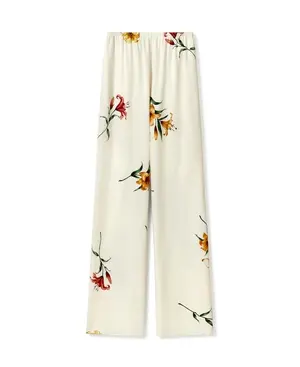 Lilysilk Lily Print Silk Pull-on Pant