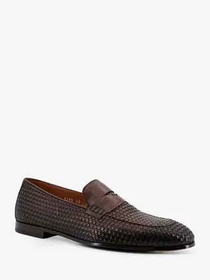 DOUCAL'S Braidy Leather Loafers