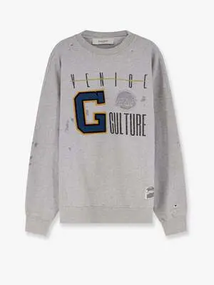 GOLDEN GOOSE Cotton Sweatshirt With Print On The Front - Grey