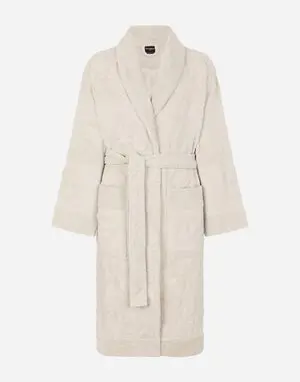 Dolce & Gabbana Bathrobe In Terry Cotton Jacquard - Multicolor
