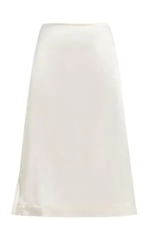 Calvin Klein Anika Cupro Satin Midi Skirt - Off-white