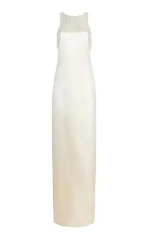 Calvin Klein Fuchsia Satin Maxi Dress - Off-white