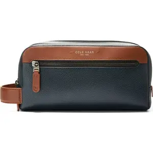 Cole Haan Damon Leather Dopp Kit - Navy Blazer/new British Tan