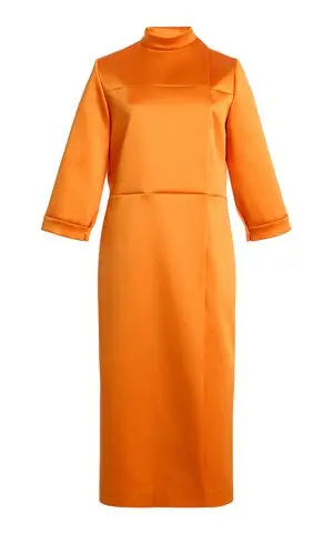 Calvin Klein Clementine Wrapped Midi Cocoon Dress - Orange
