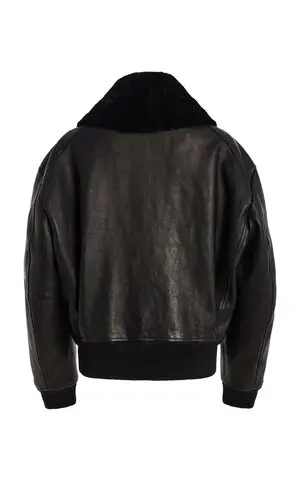 Calvin Klein Denise Leather Bomber Jacket