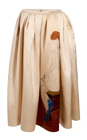 Khaite Crushed Satin Maxi Skirt - Gold