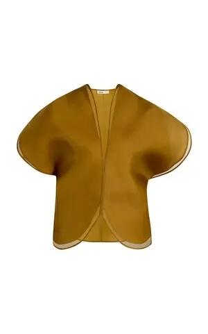 Khaite Briar Silk-organza Top - Bronze